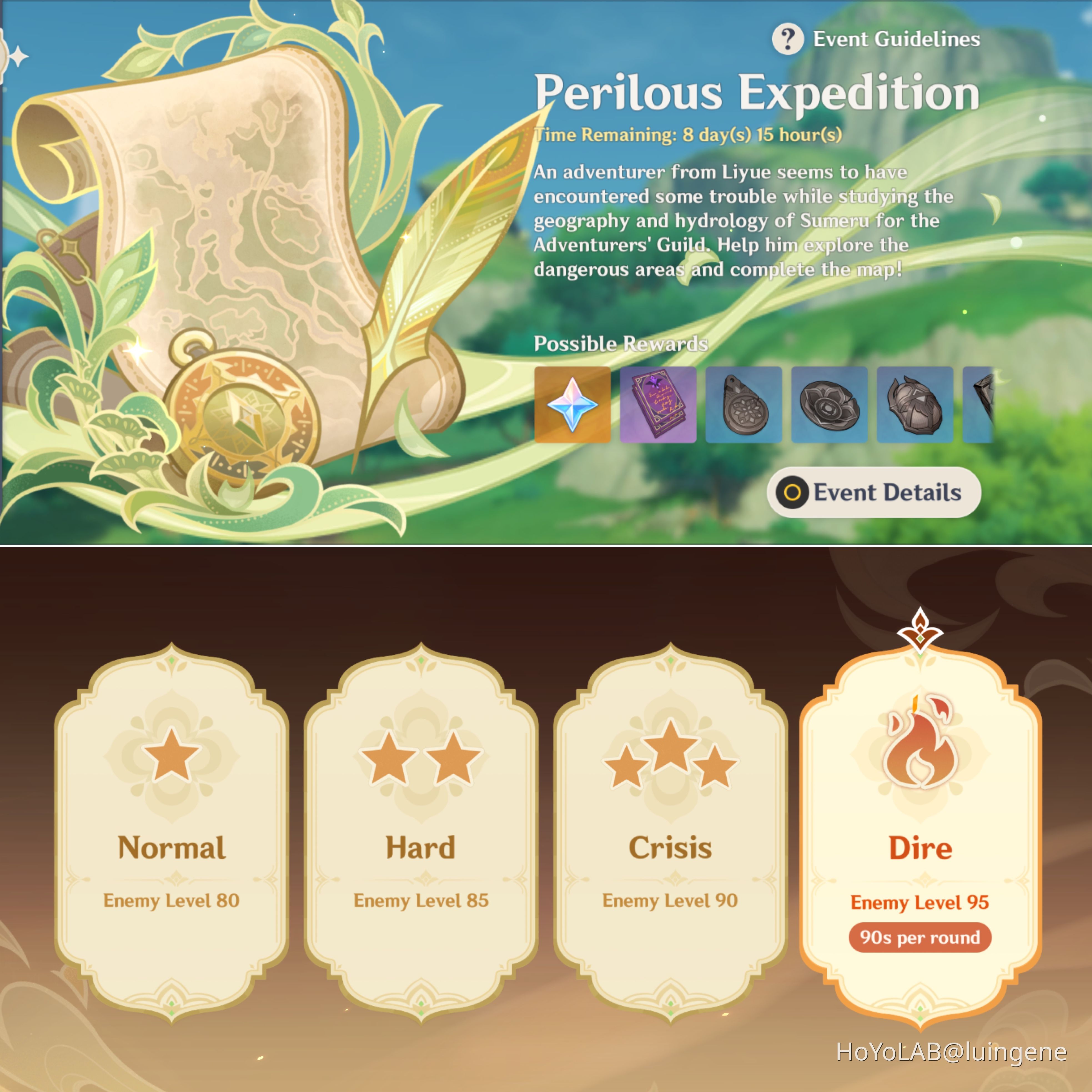 [3.8] Perilous Expedition Event • DIRE LEVEL Genshin Impact | HoYoLAB