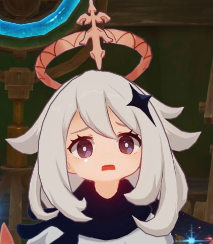 Paimon watching her food getting eaten away Genshin Impact | HoYoLAB