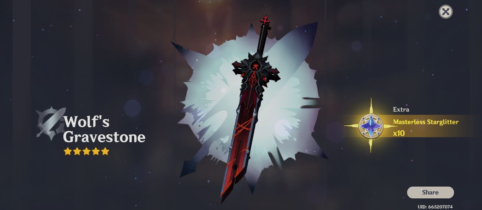 My first five star weapon Genshin Impact | HoYoLAB