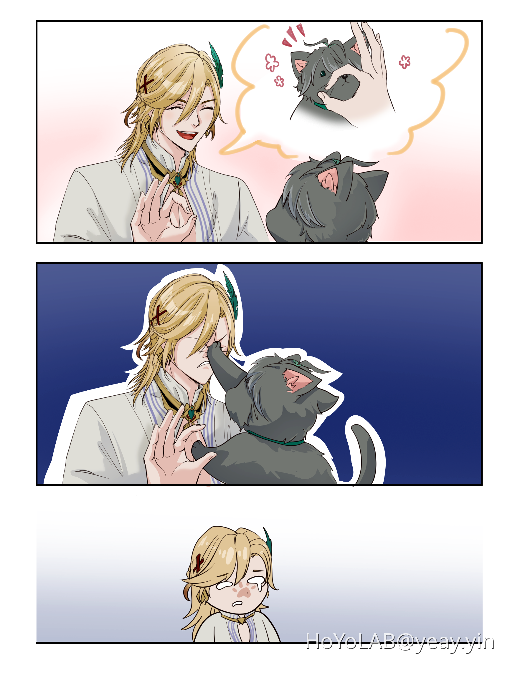 Kaveh with a cat(?) Genshin Impact | HoYoLAB