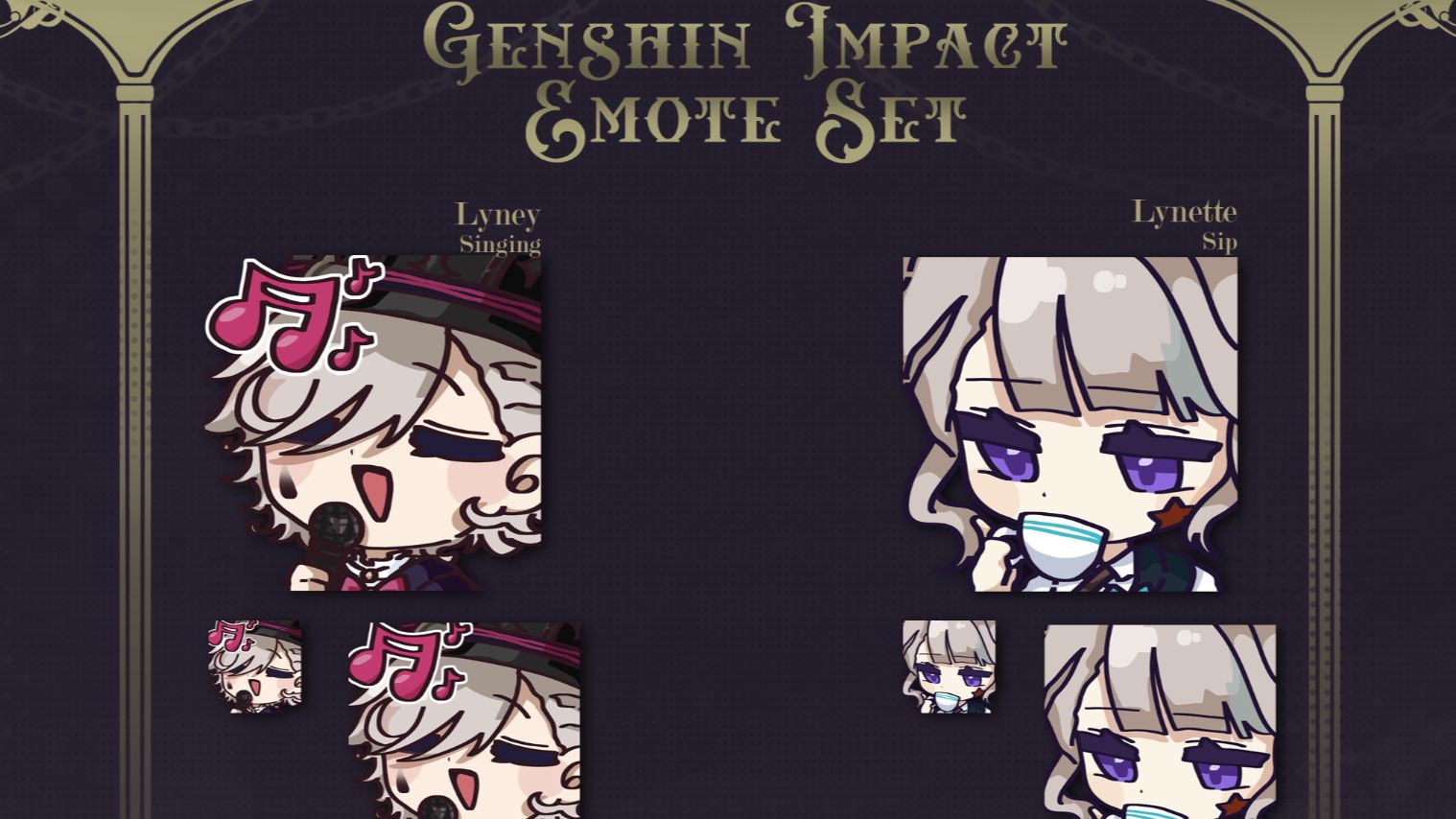Victoria Housekeeping Co.﹕ F2U Lyney & Lynette Genshin Impact Emote set ...