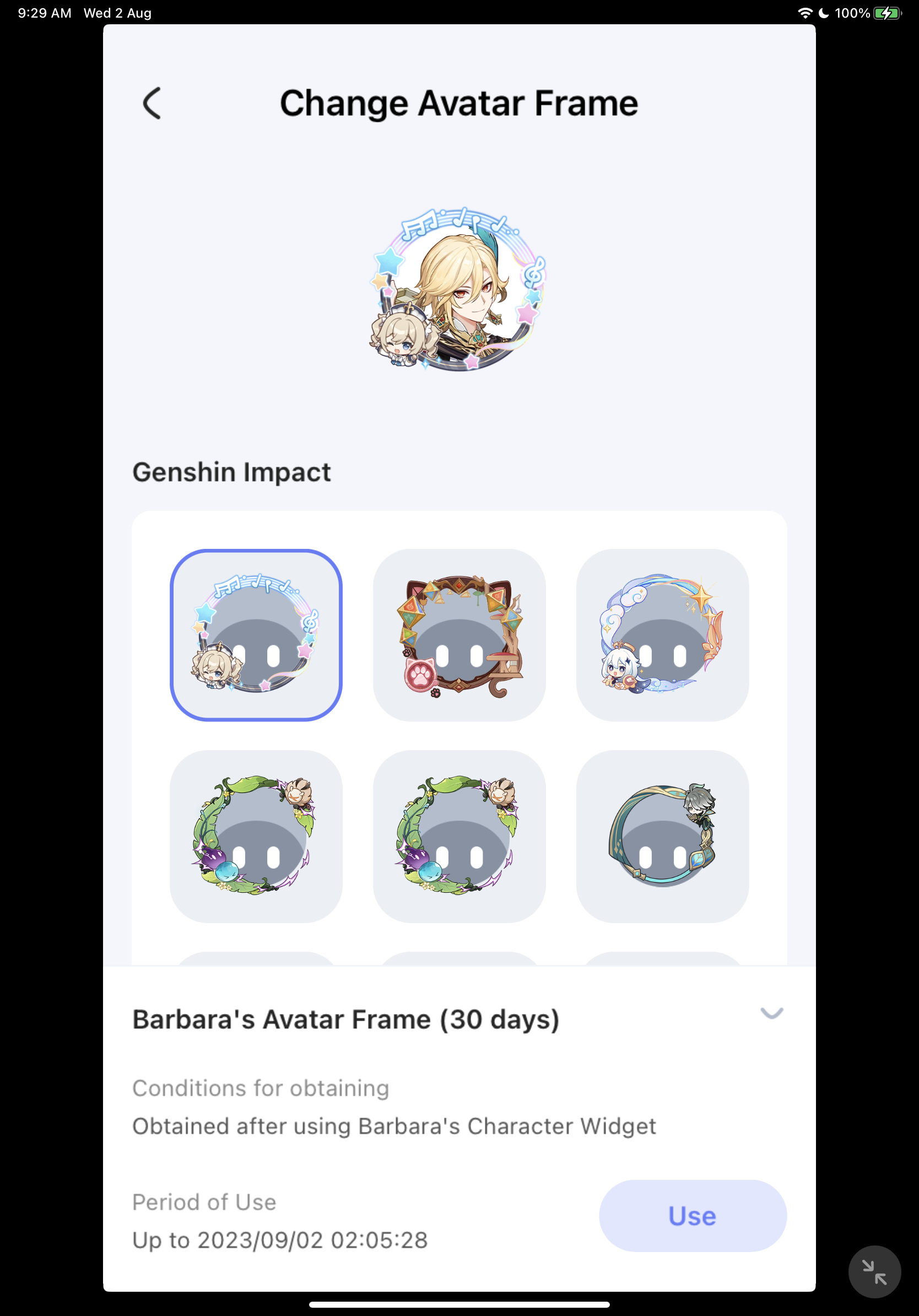 Barbara Frame | Frame Collection #52 Genshin Impact | HoYoLAB