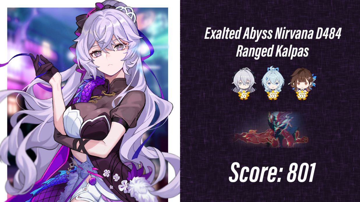 EX Abyss Nirvana - Ranged Kalpas D484 (801 Pts) SW (SS0)/SSt (SSS))/JK (SSS) Honkai Impact 3rd ...