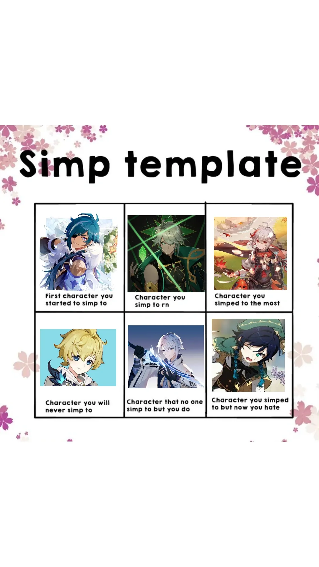 simp template Genshin Impact | HoYoLAB