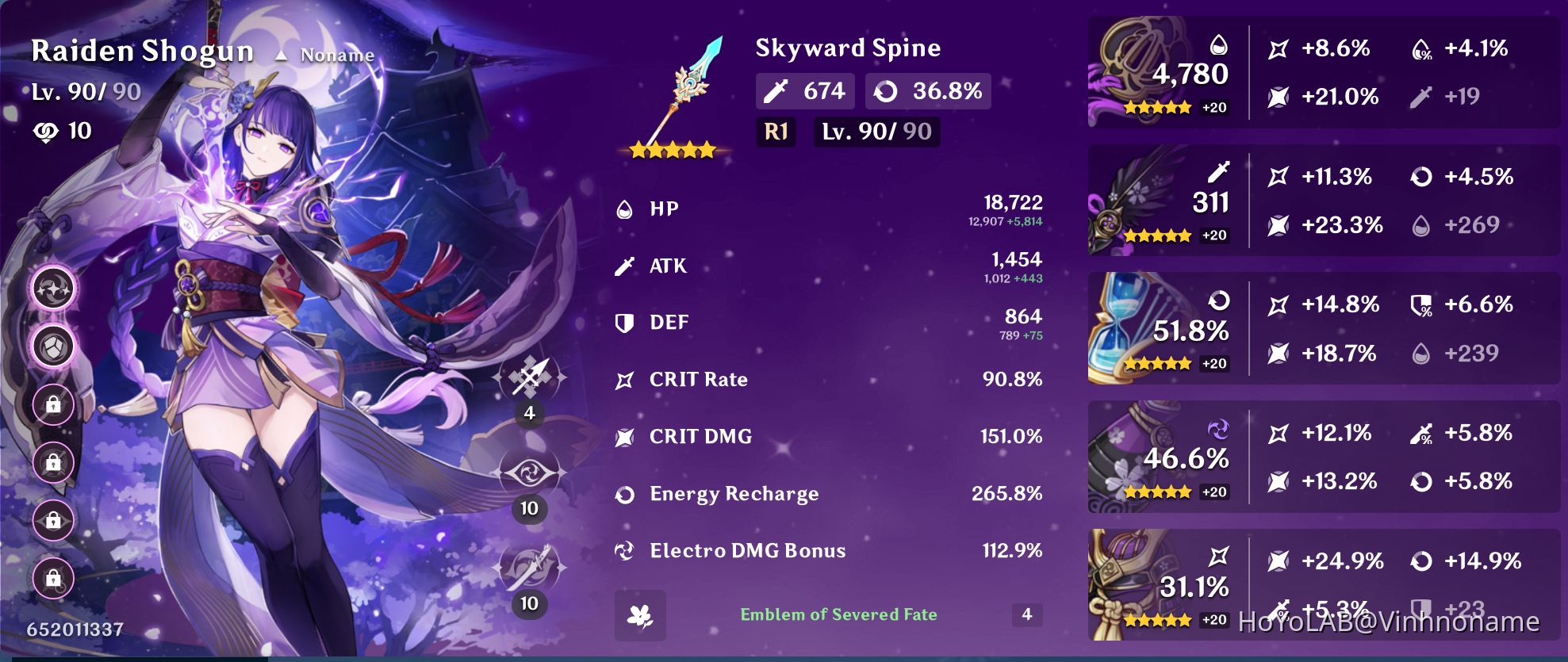 This is what my Raiden looks like after 3 months of Emblem Genshin ...