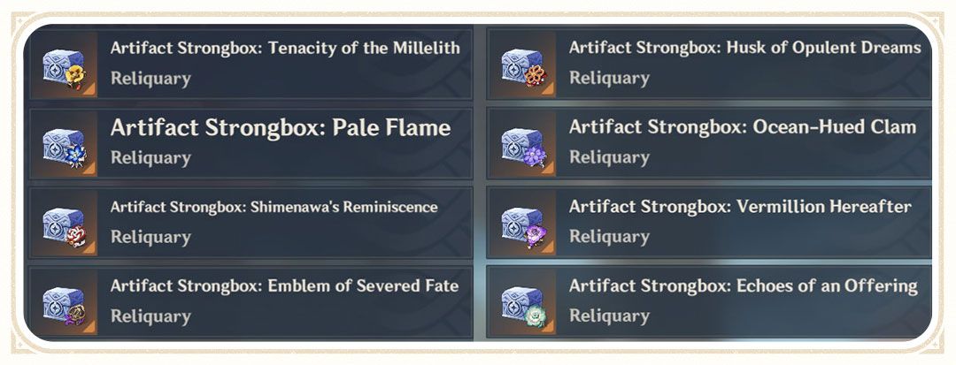 New artifacts in the strong box Genshin Impact | HoYoLAB