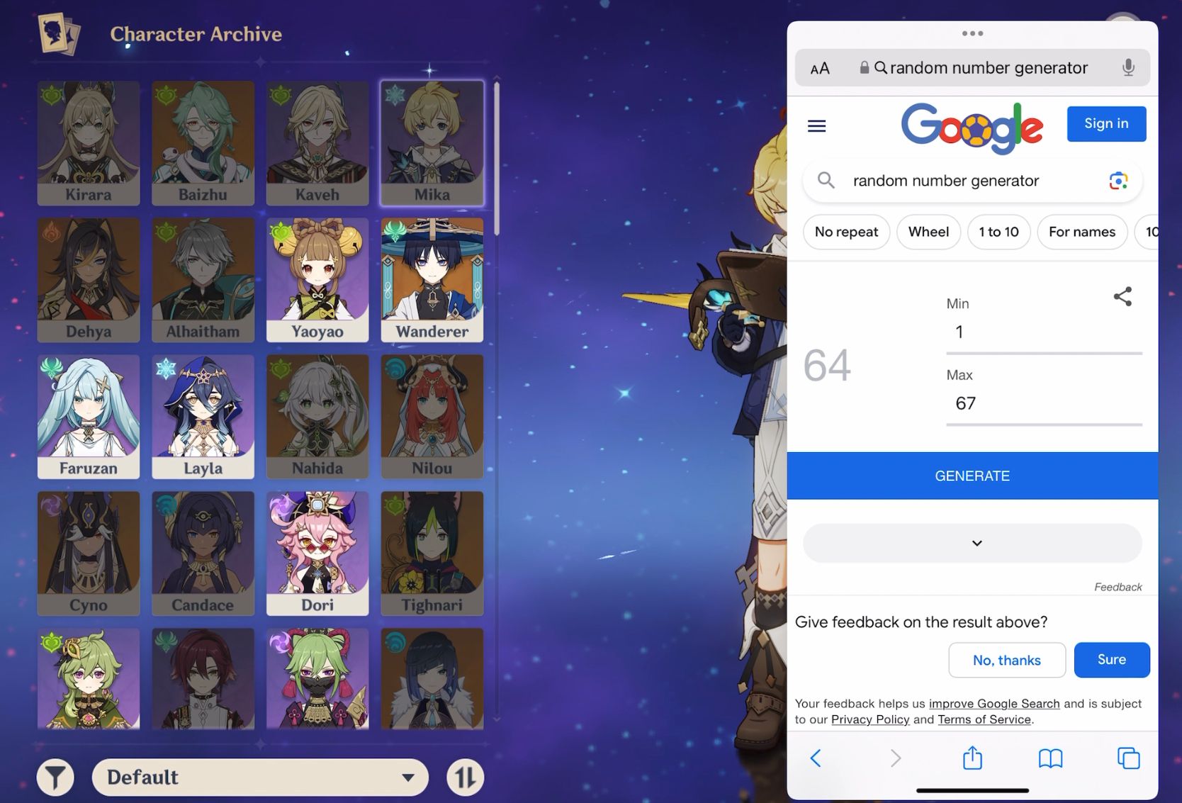 Drawing a random character #1 Genshin Impact | HoYoLAB