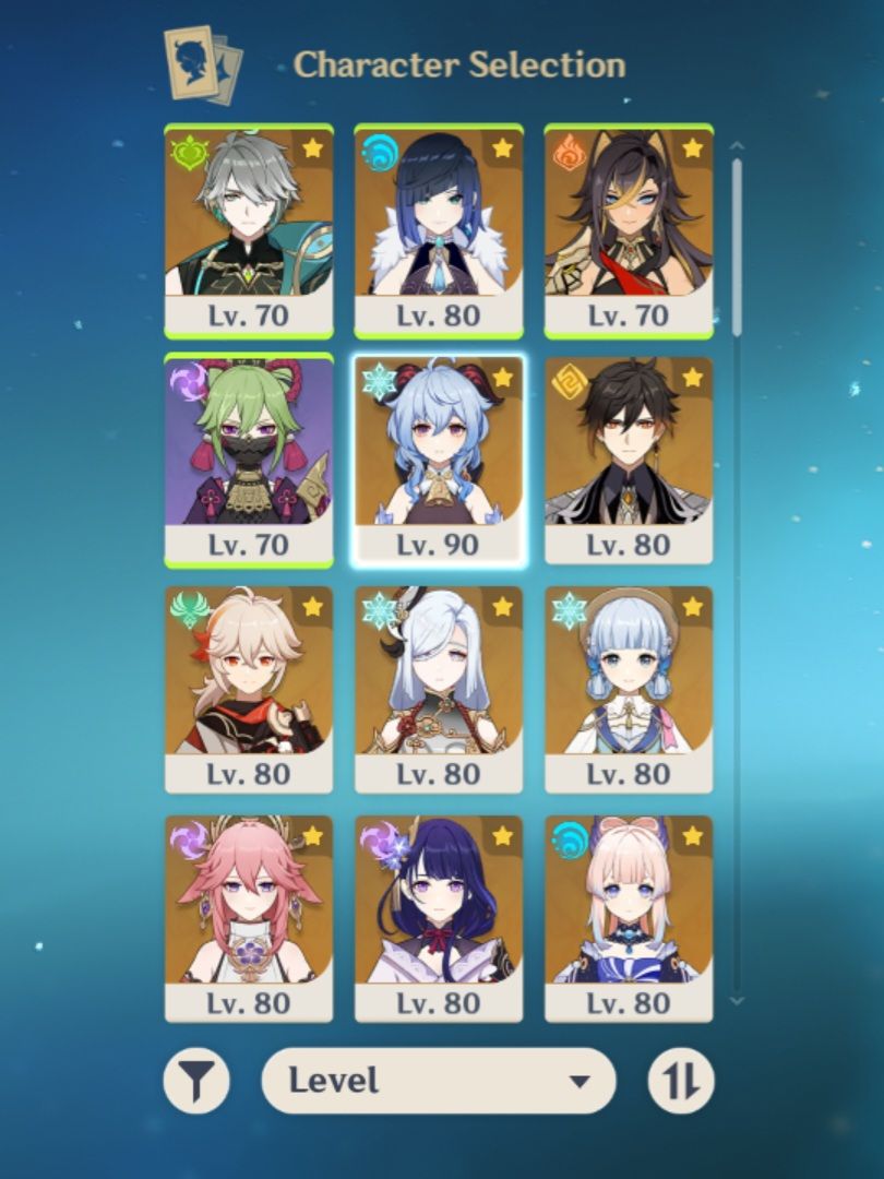 Is your main in my Character Selection? Genshin Impact | HoYoLAB