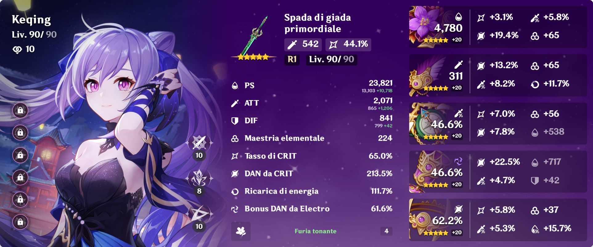 Keqing build compromesso tra attacco e maestria elementale Genshin ...