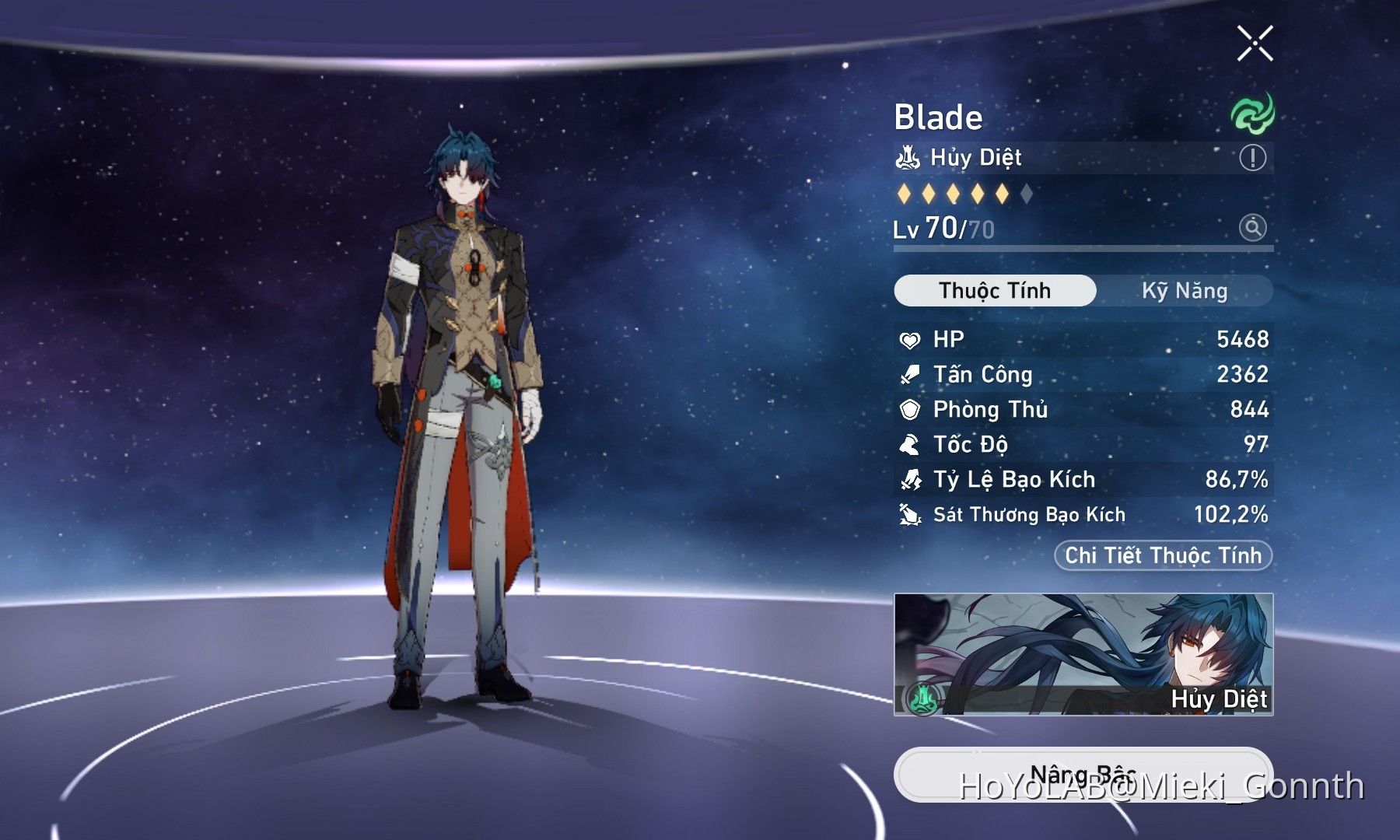 Blade damage bạo kích cỡ nhiêu % là ổn vậy mọi người? Honkai: Star Rail ...