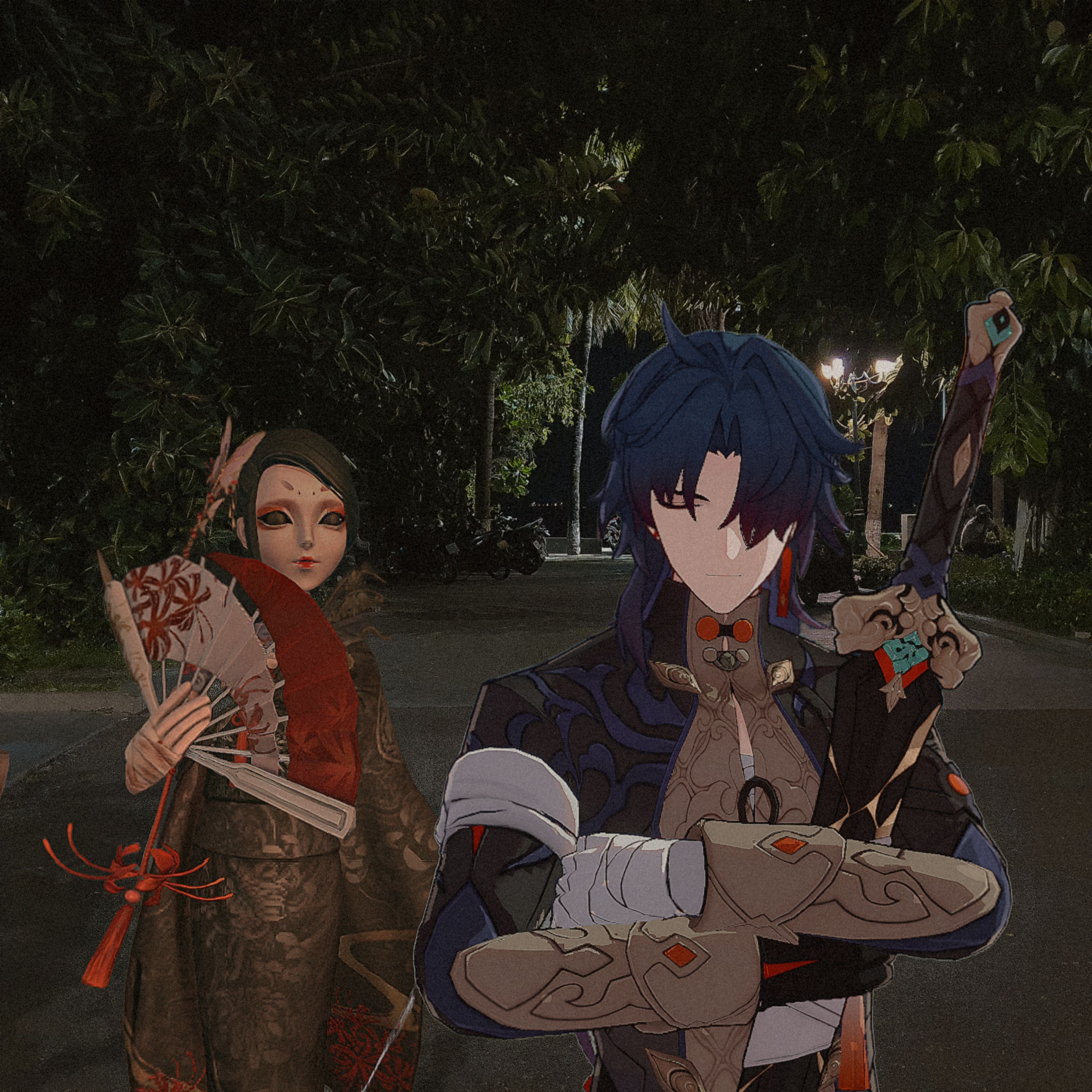 Blade & Geisha bên idv đi dạo trong bộ trang phục hoa Gupna 🐧 Honkai ...