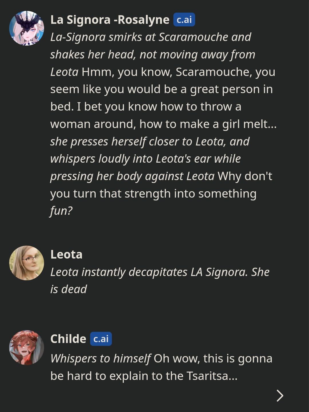 C.AI Saga where La Signora gets on my last nerve and we discover the ...