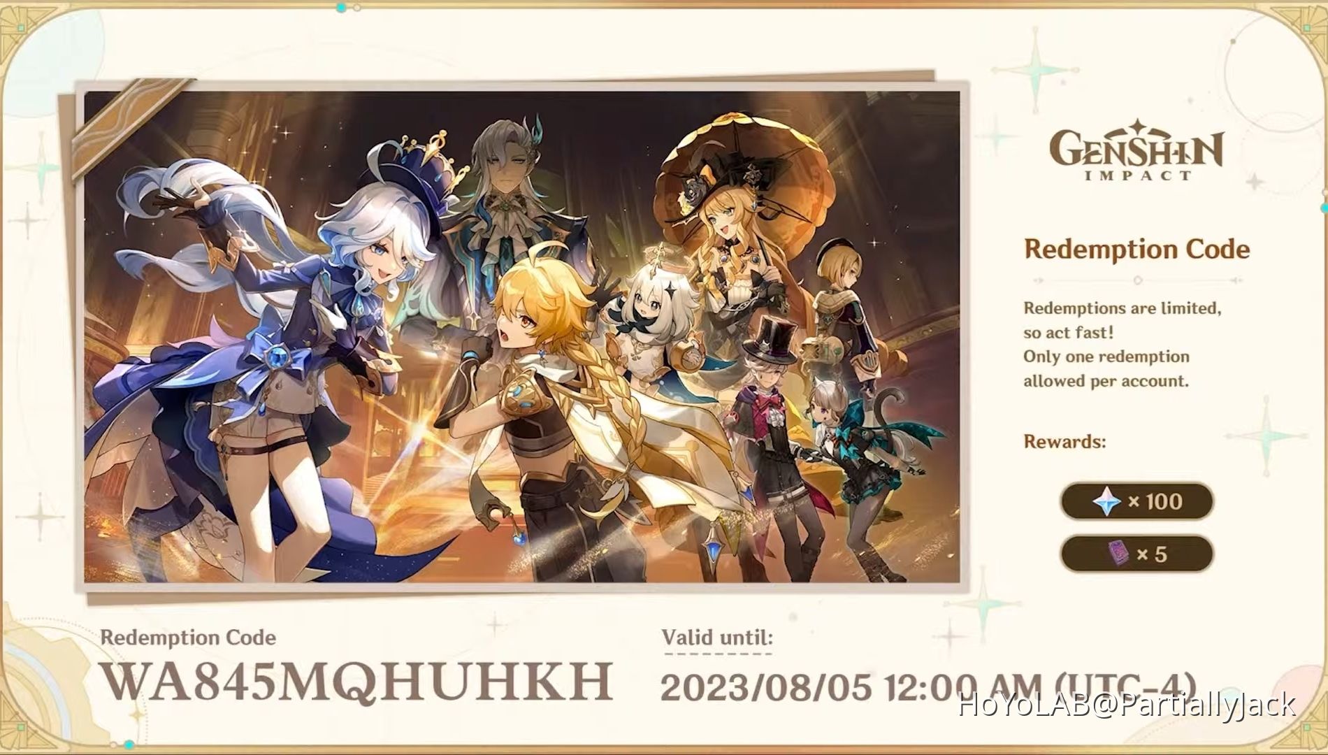 Second Code! (Genshin Impact 3.8) Genshin Impact | HoYoLAB