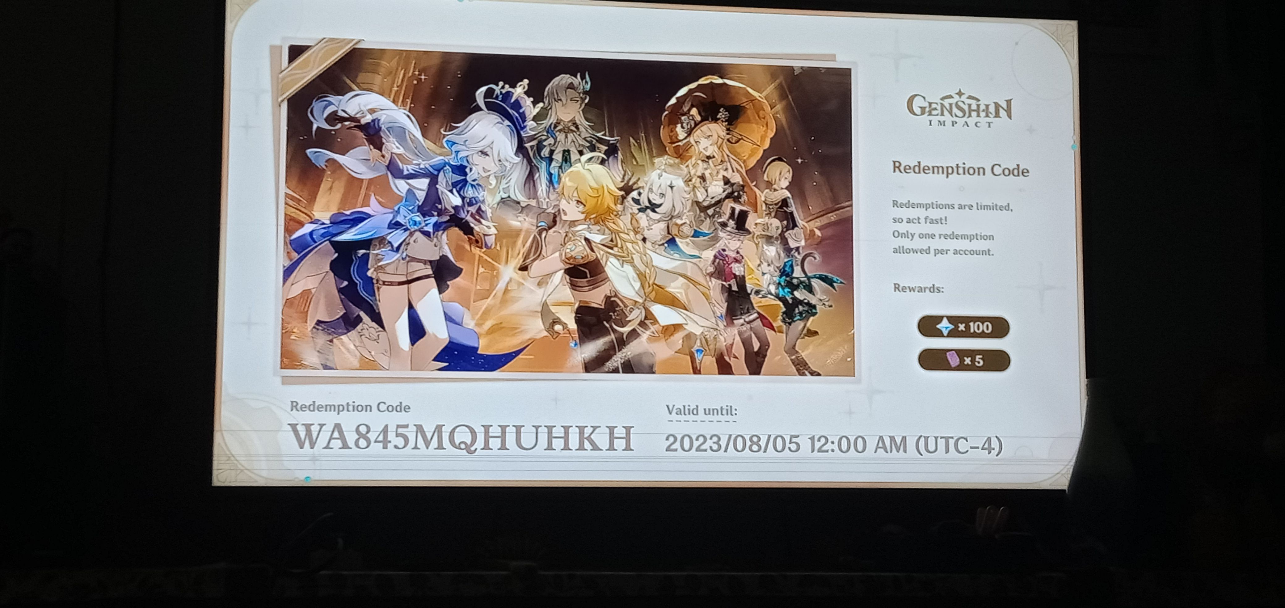 2nd code!! Genshin Impact | HoYoLAB