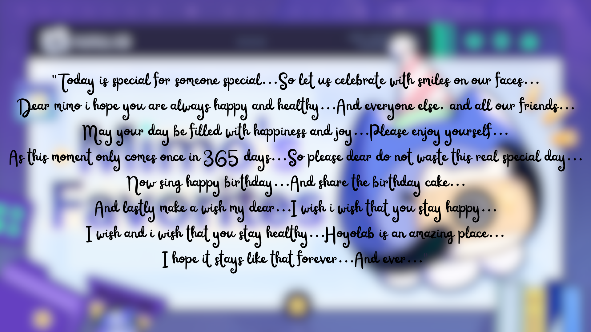 Poem for mimo cuz happy birthday! | HoYoLAB