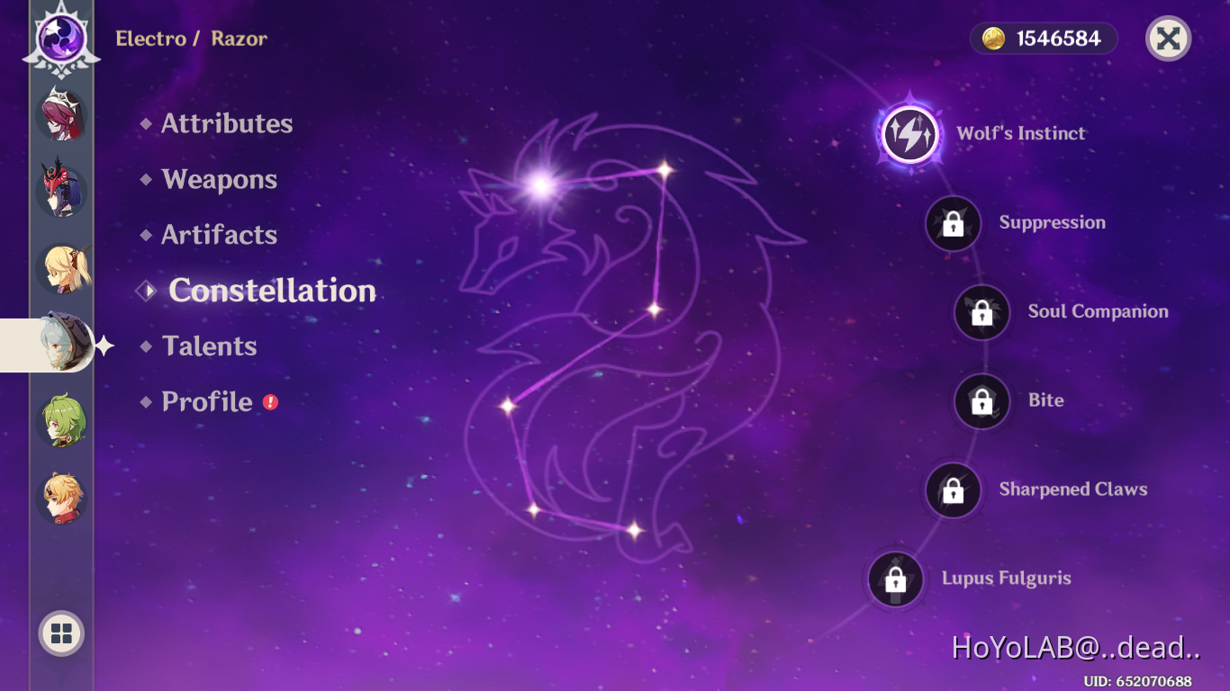 all my character constellations Genshin Impact | HoYoLAB