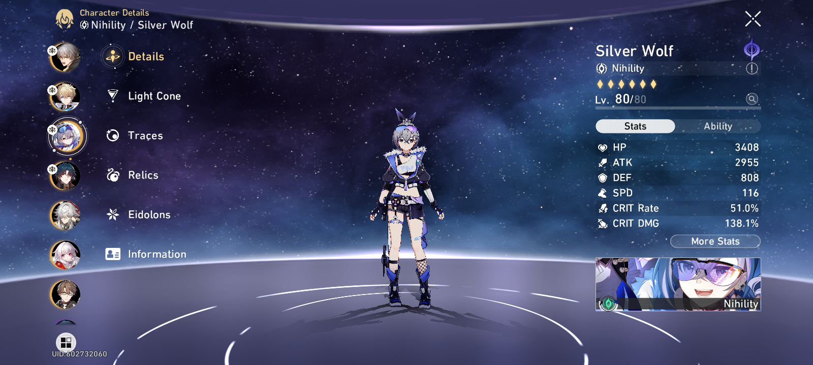 My Main DPS Silver Wolf Build (pretty good I think 😭🥴🤑🥺🤯🥳😩🤧☺️) Honkai ...