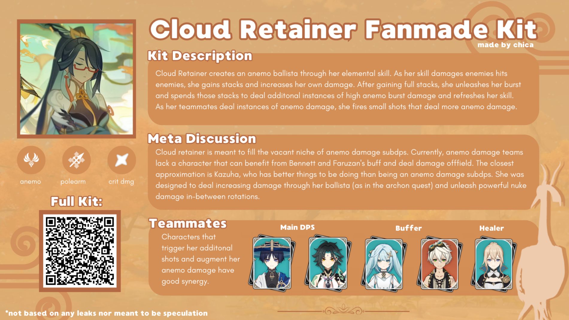 I Made a Fanmade (not leaks) Kit for Cloud Retainer if she was playable ...