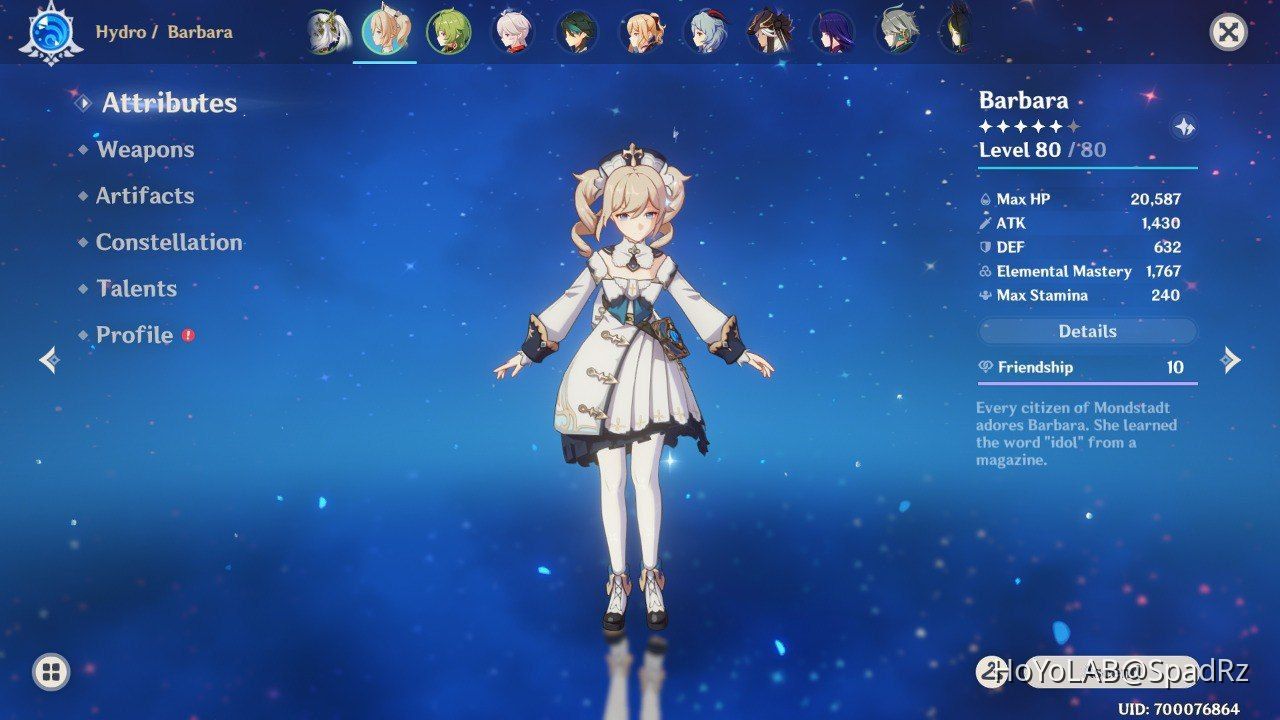 Barbara, elemental mastery Genshin Impact | HoYoLAB