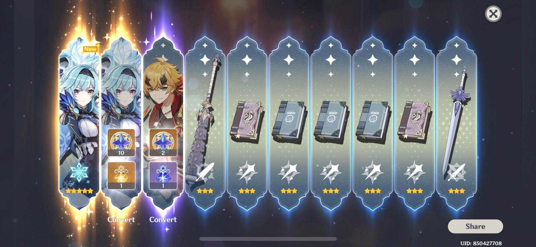 my pulls from eula nd scara banner Genshin Impact | HoYoLAB