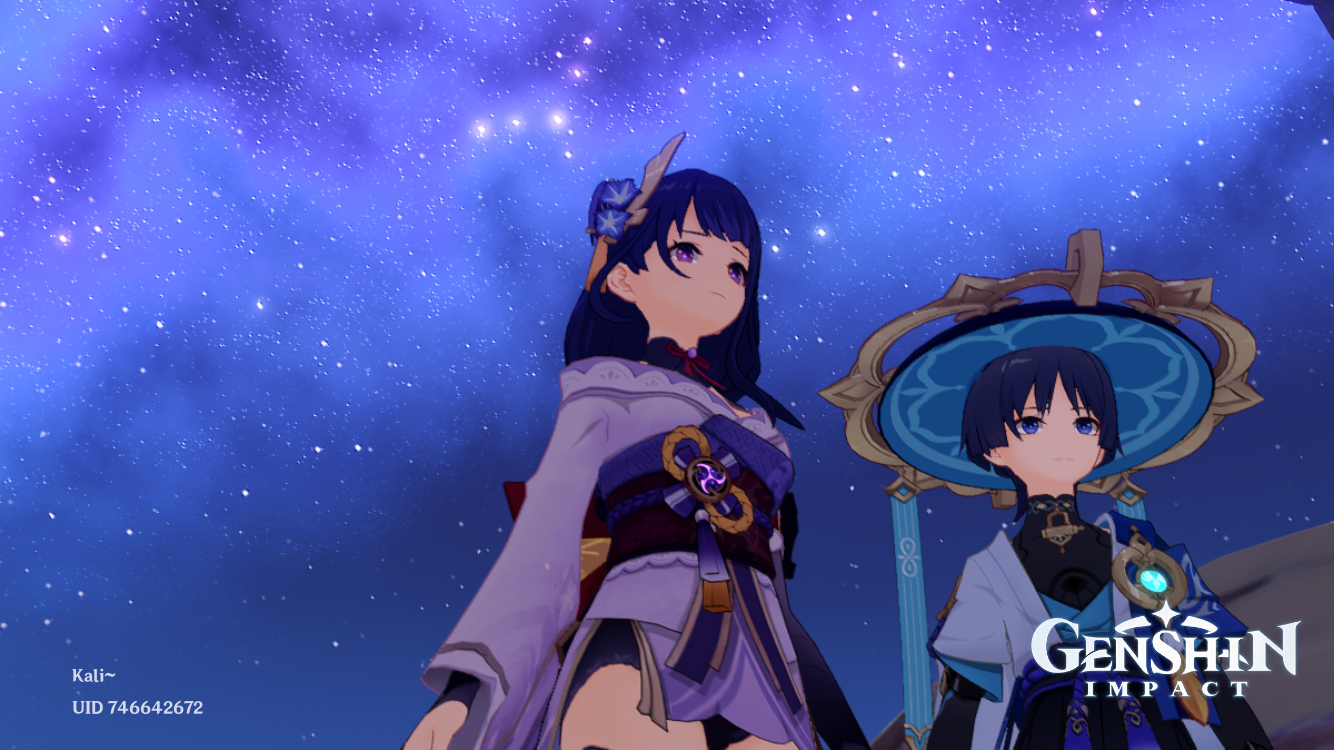 Raiden and Wanderer under the stars Genshin Impact | HoYoLAB