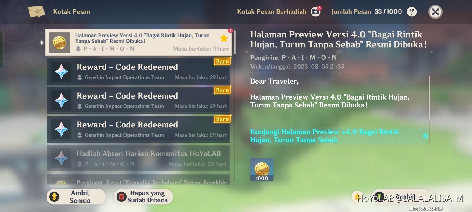 kalian udah pada nukar code rendem blum? Genshin Impact | HoYoLAB