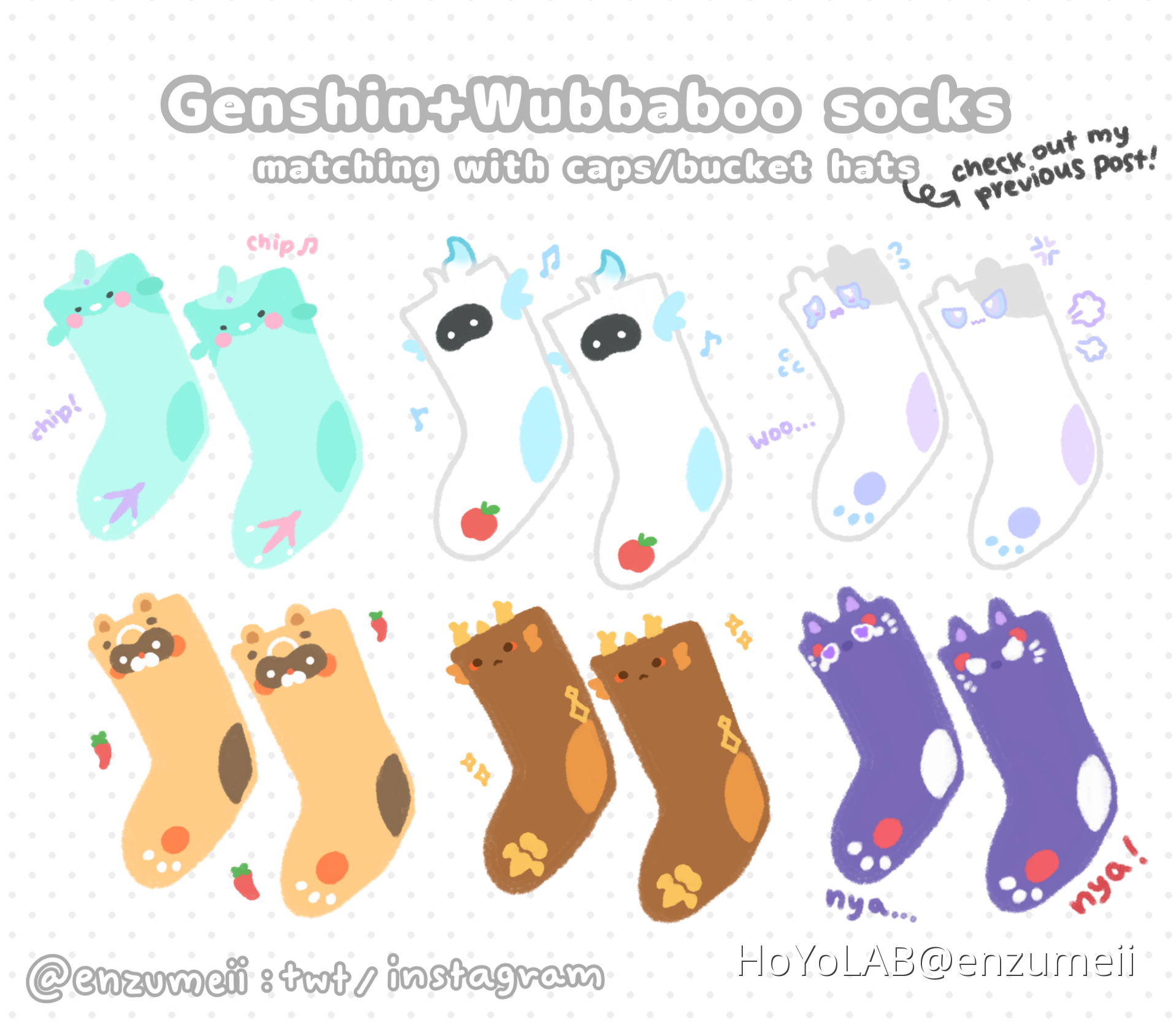 Genshin+Wubbaboo matching socks designs !! 🧦 Genshin Impact | HoYoLAB