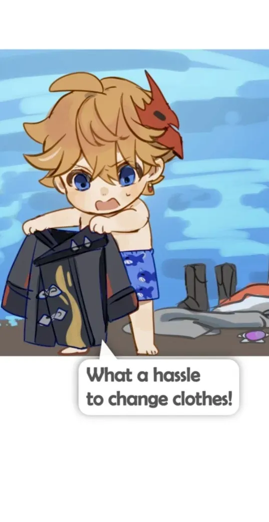 This is how Childe changes his clothes after the 1st phase in his ...