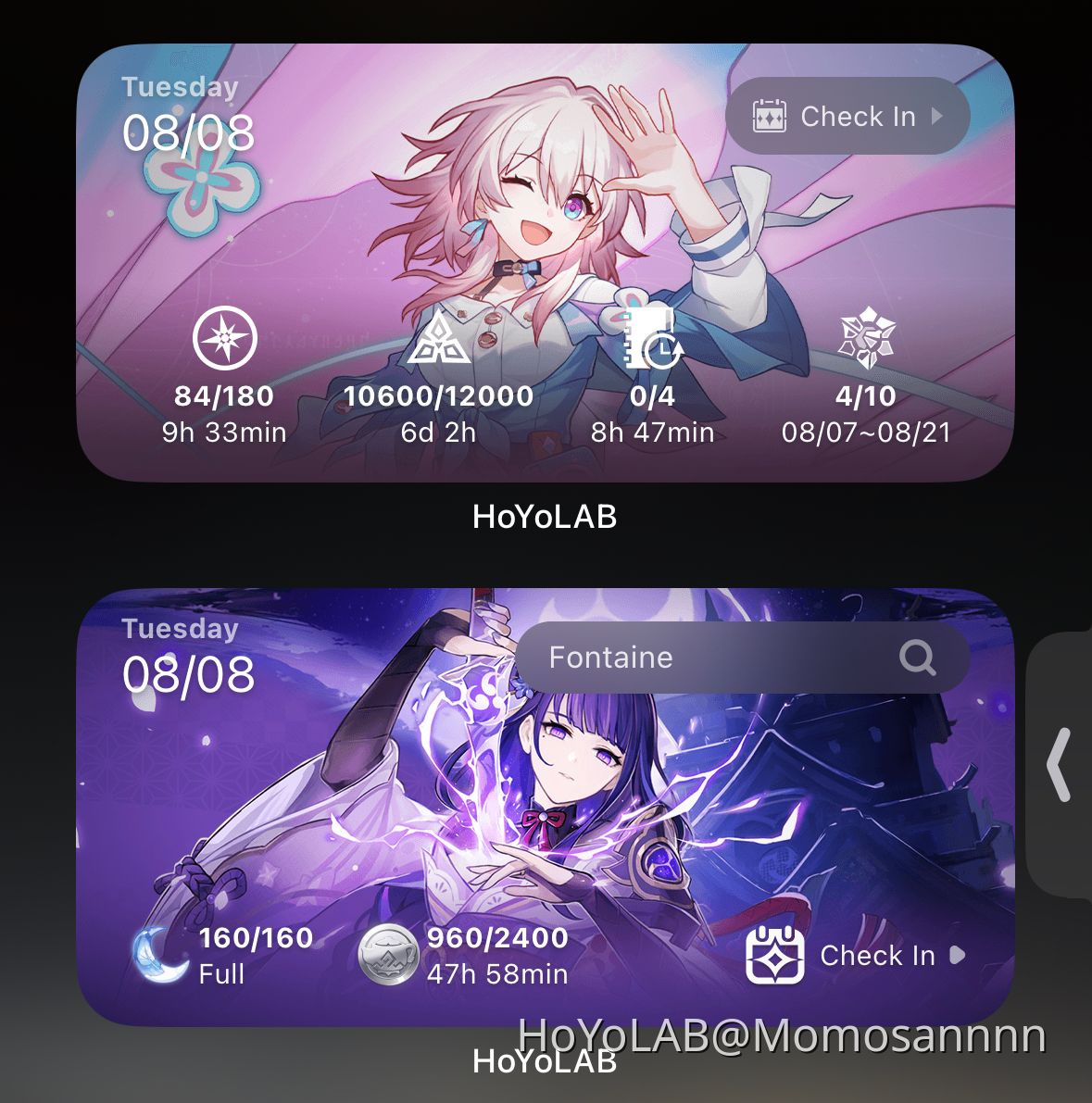 [UPDATE] HoYoLAB widget Honkai: Star Rail | HoYoLAB