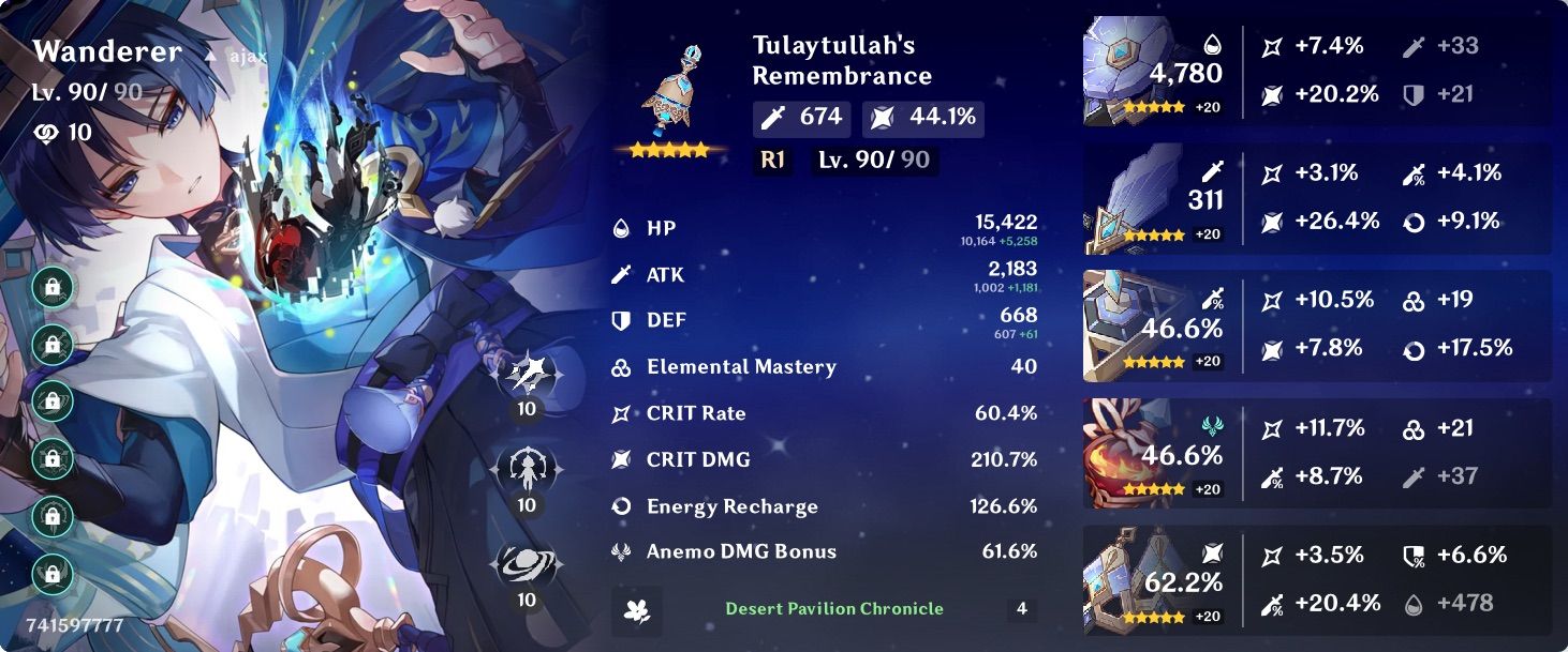 wanderer build:) Genshin Impact | HoYoLAB