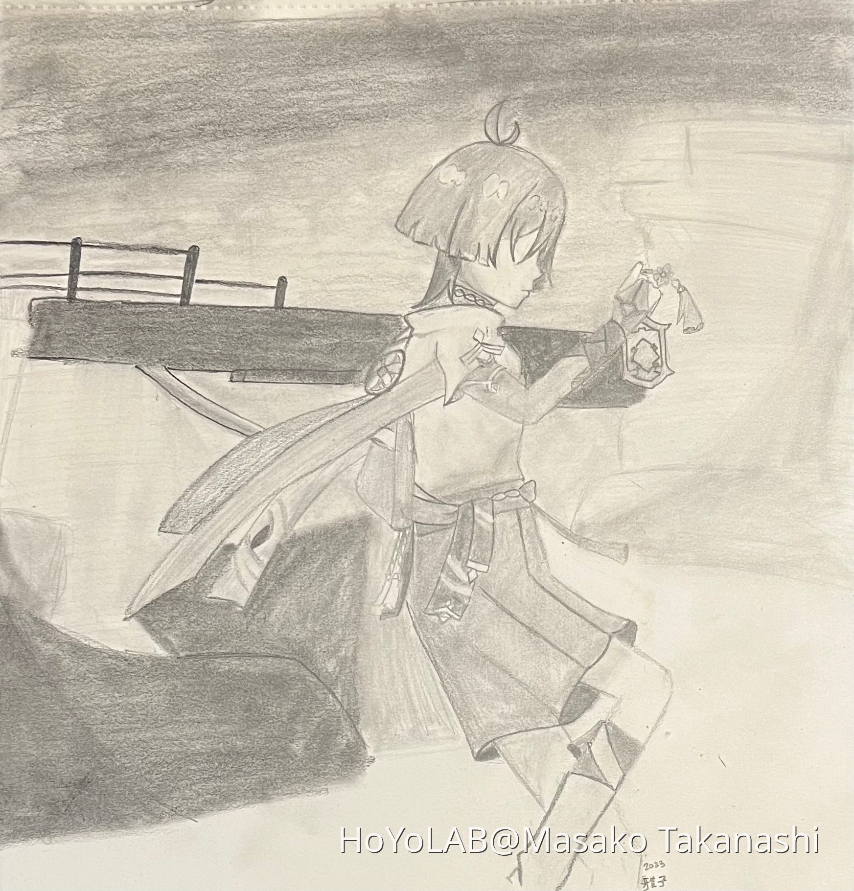 Wanderer drawing, work in progress and reference photo Genshin Impact ...