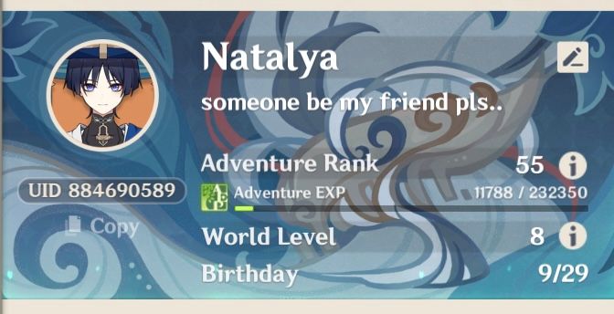 SOMEONE BE MY FRIEND ON GENSHIN PLS HERES MY UID. i feel so lonely this ...