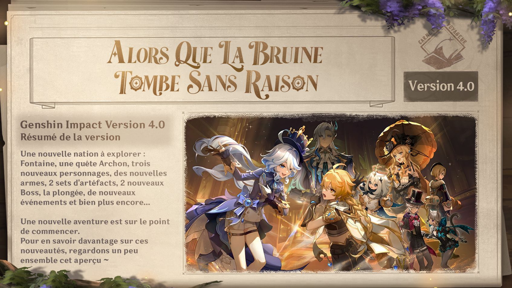 [Version 4.0] Résumé du Live | Alors que la bruine tombe sans raison ...