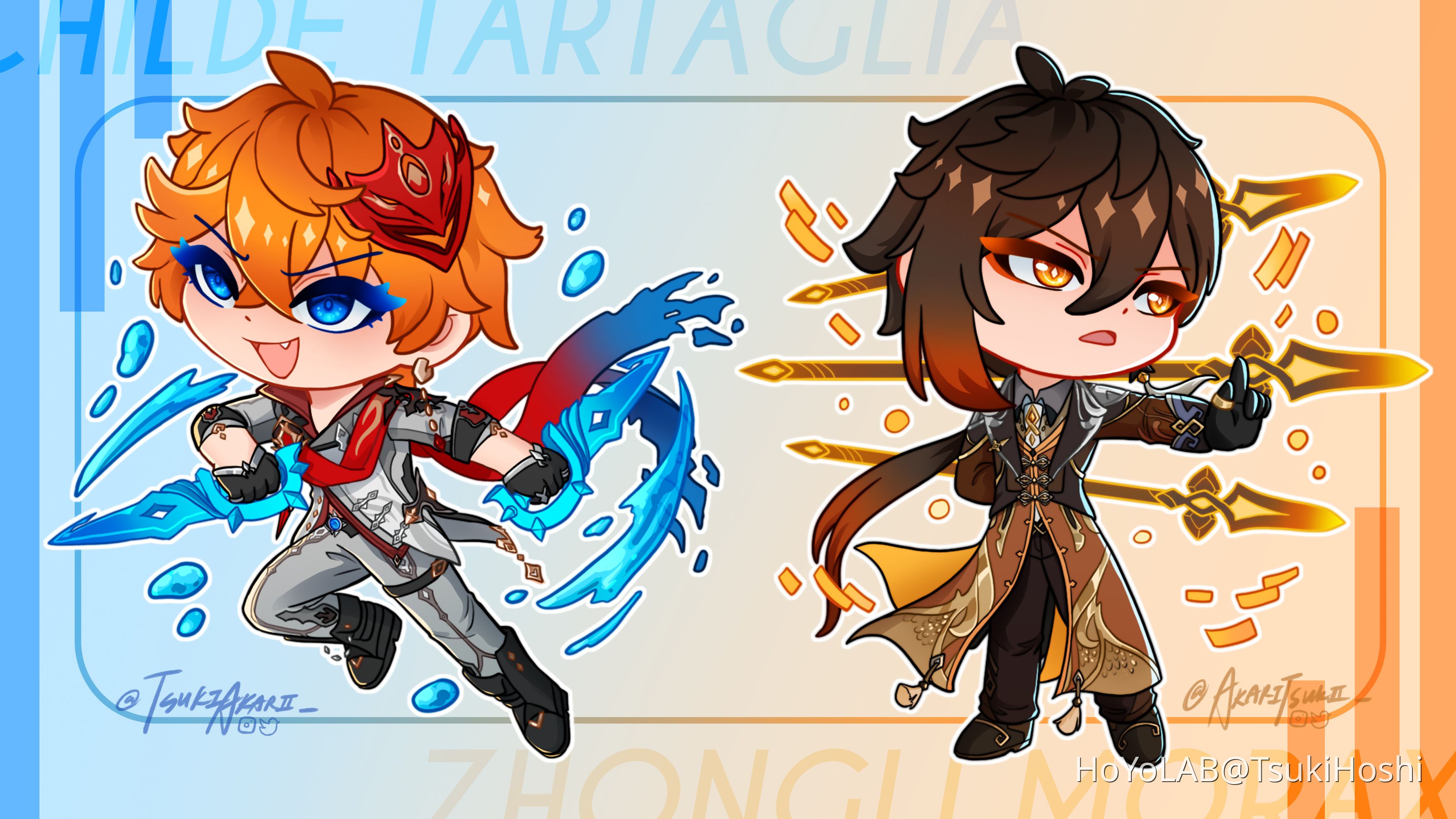 Childe & Zhongli Chibis Genshin Impact | HoYoLAB