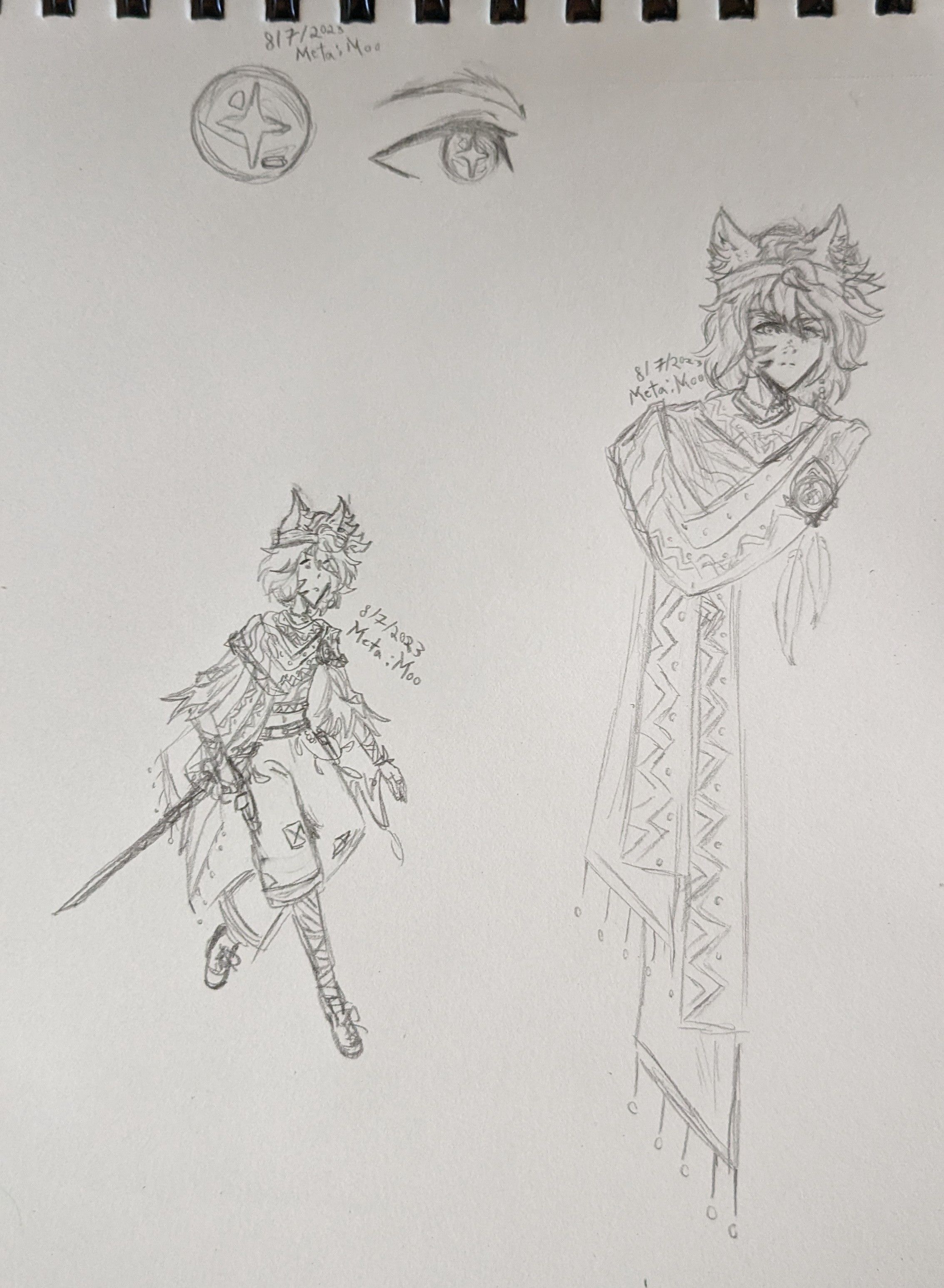 I wanted to attempt at drawing Shay (Simbathelion's OC) and... Genshin ...