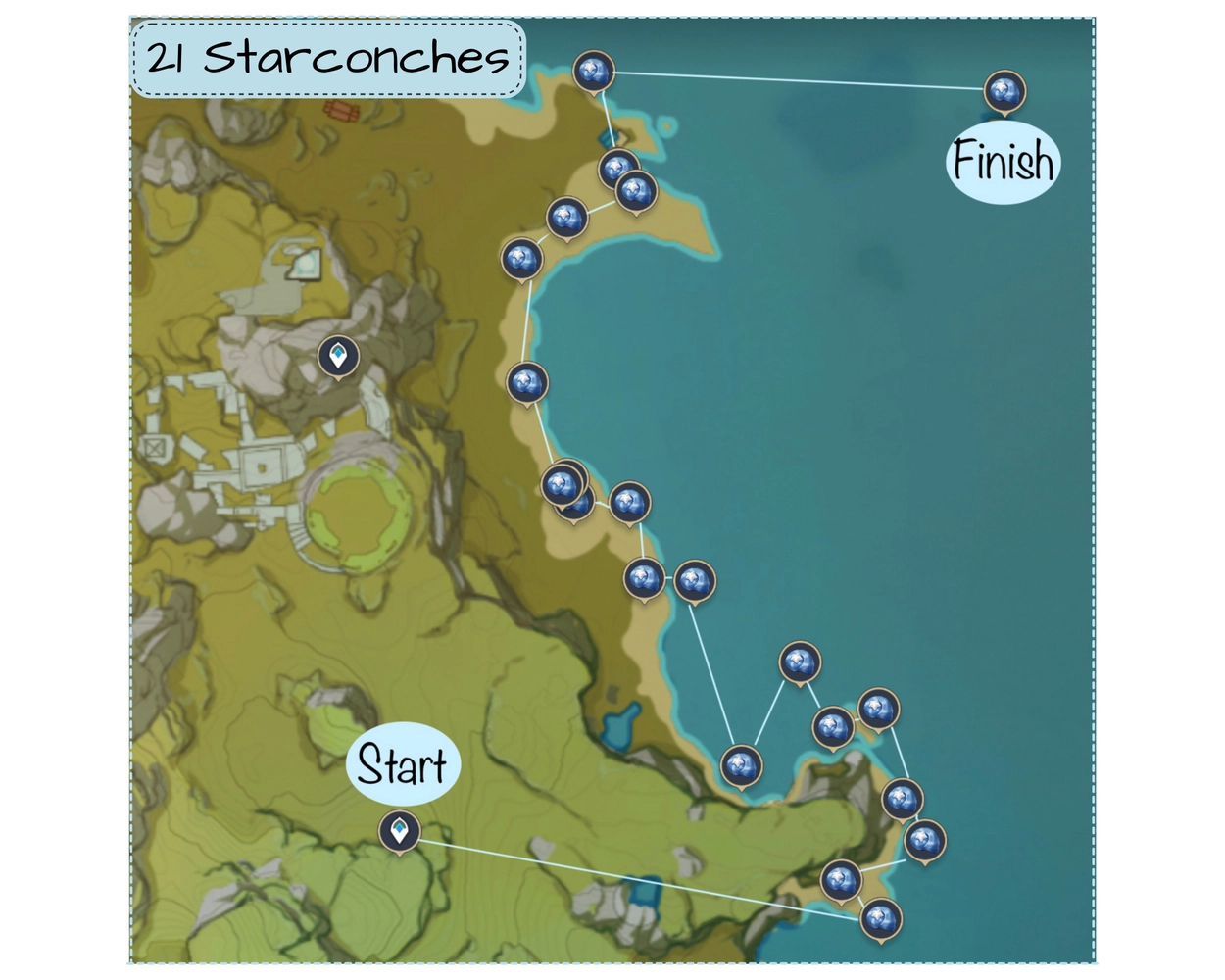 {Starconch Farming} ~ NPC Sellers & All Gathering Routes Genshin Impact ...