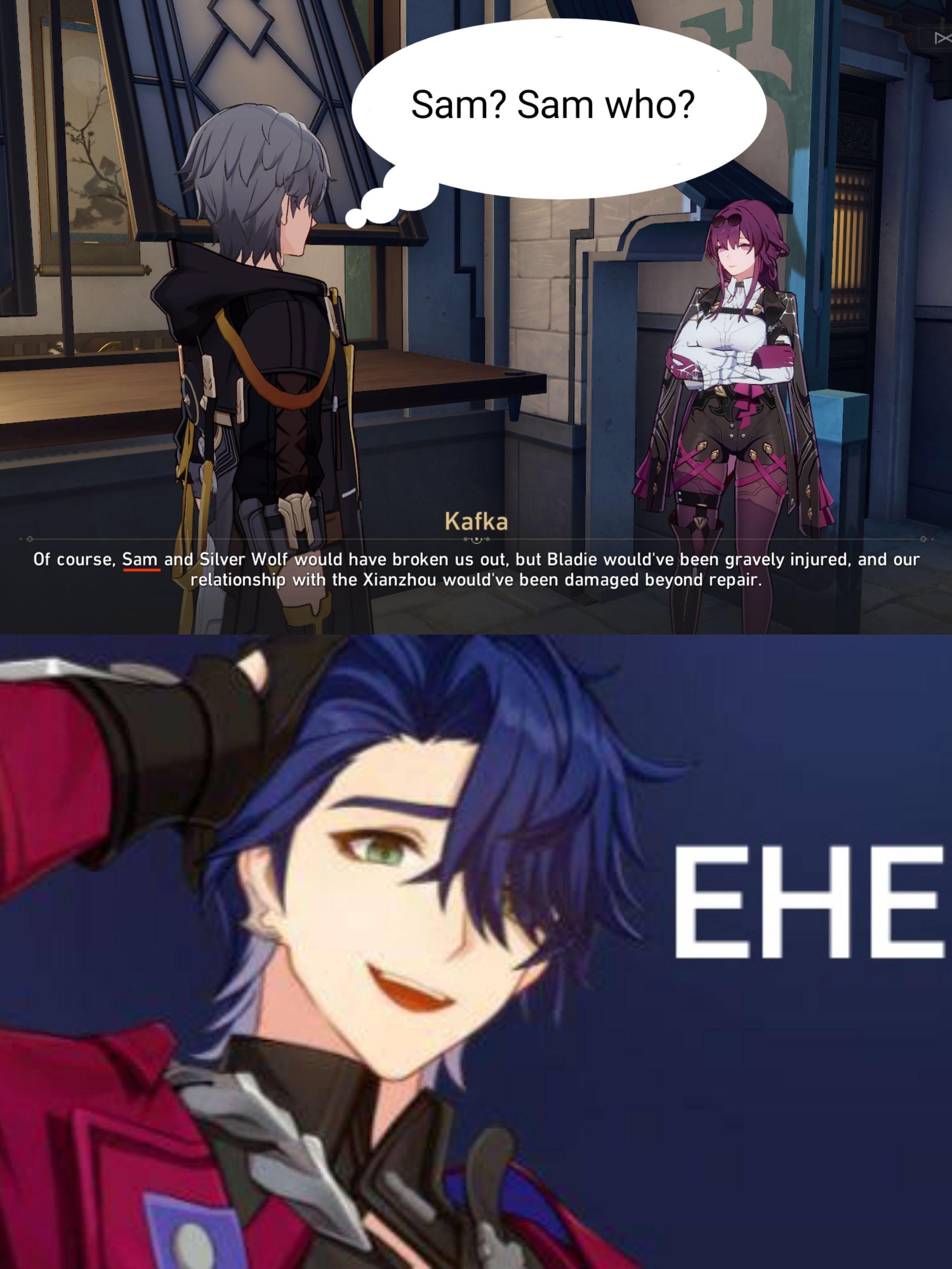 I don't know who is "Sam" she mentioned. Honkai: Star Rail | HoYoLAB