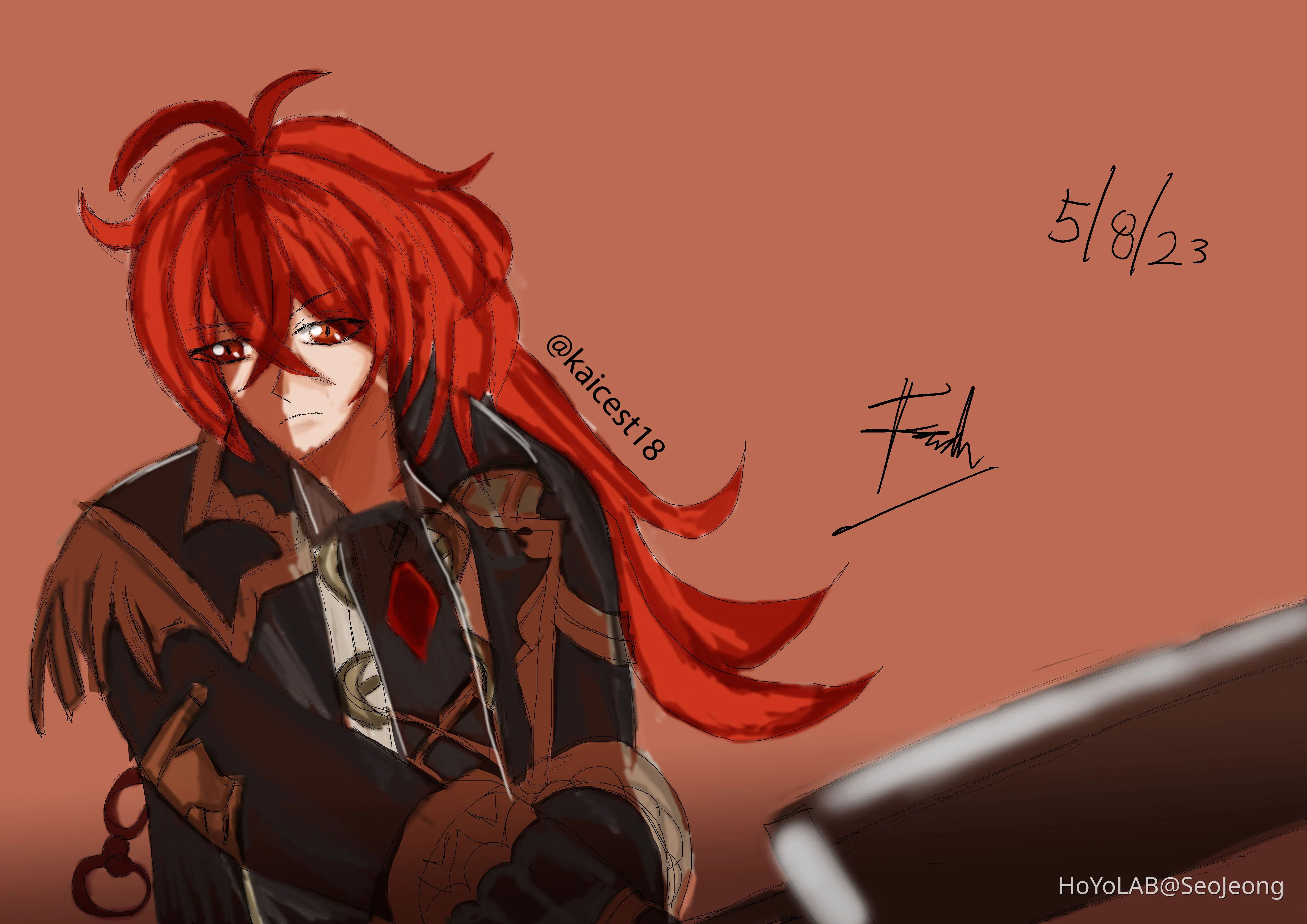 Diluc Drawing 🦉 Genshin Impact | HoYoLAB