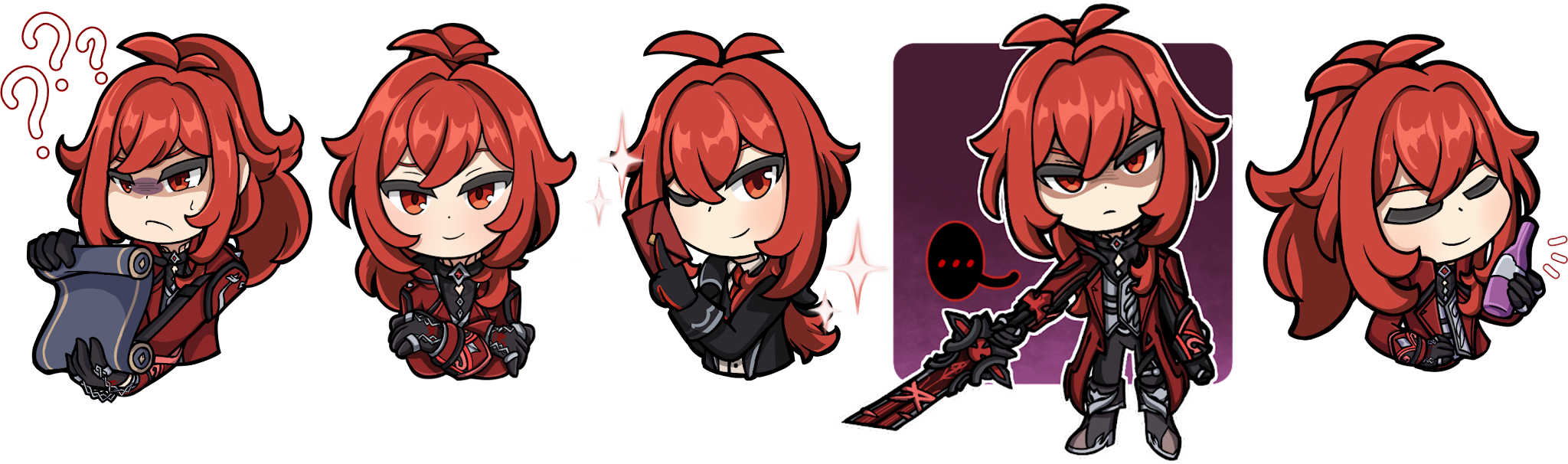 All the diluc stickers made so far :) Genshin Impact | HoYoLAB