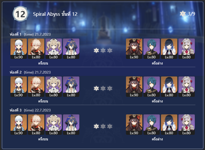 ทีมนี้ เล่นยังไงให้ ผ่าน abyss 12 ครบ 9 ดาว ดีครับ Genshin Impact | HoYoLAB