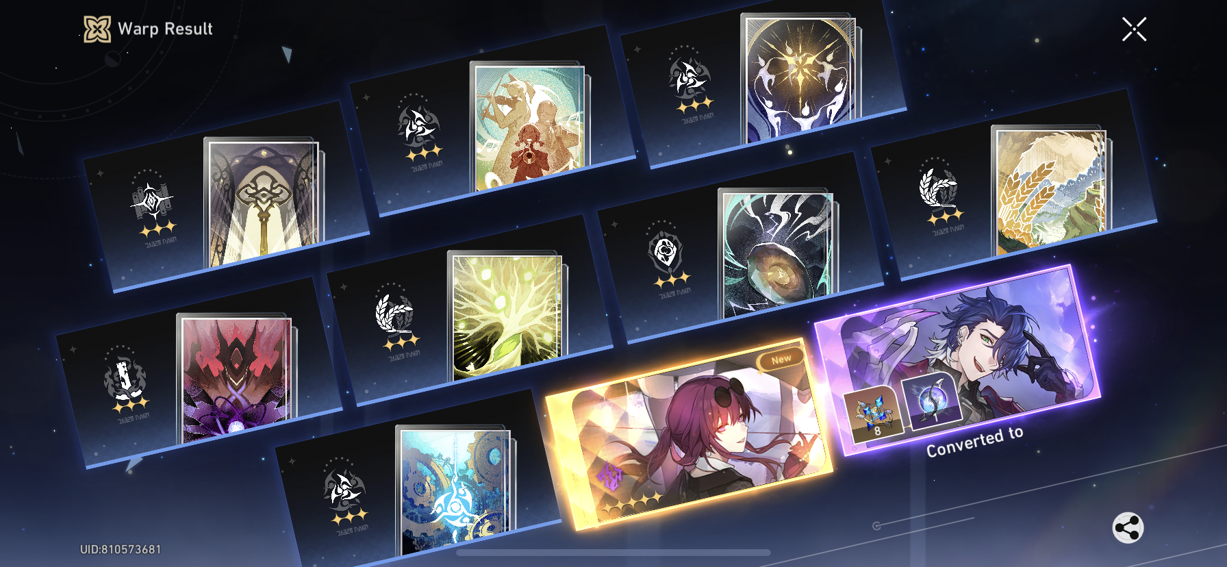 I downloaded hsr again bcs I delete it and I was doing a 10 pull and I ...