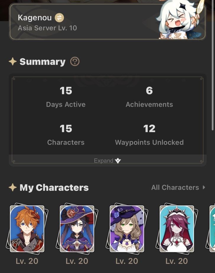 at my other alt acc Genshin Impact | HoYoLAB