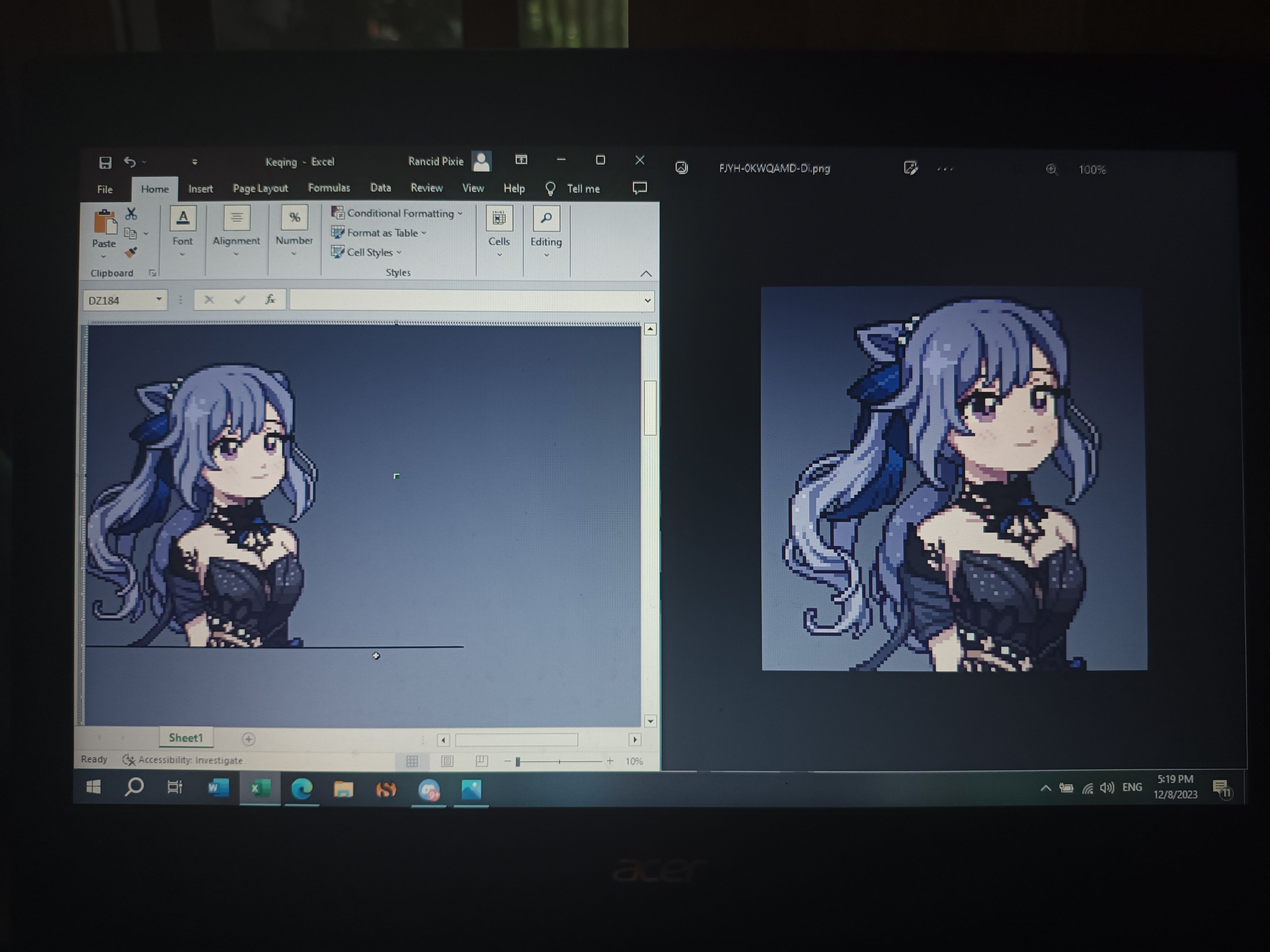 keqing art in excel Genshin Impact | HoYoLAB