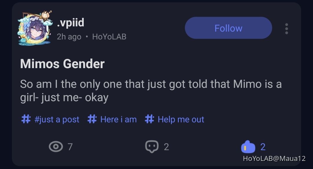 mimo is a girl? | HoYoLAB