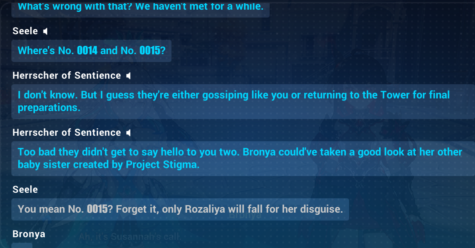 Bronseele isn't Canon and the one knows all in the mind proved such ...