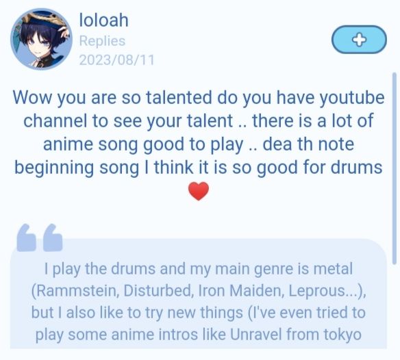 Thanks for the suggestions! | HoYoLAB