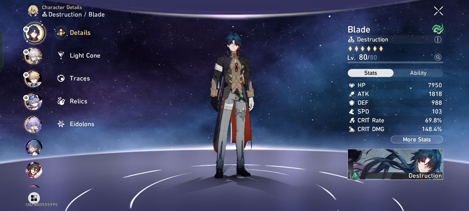 I think my Blade is now complete! Honkai: Star Rail | HoYoLAB