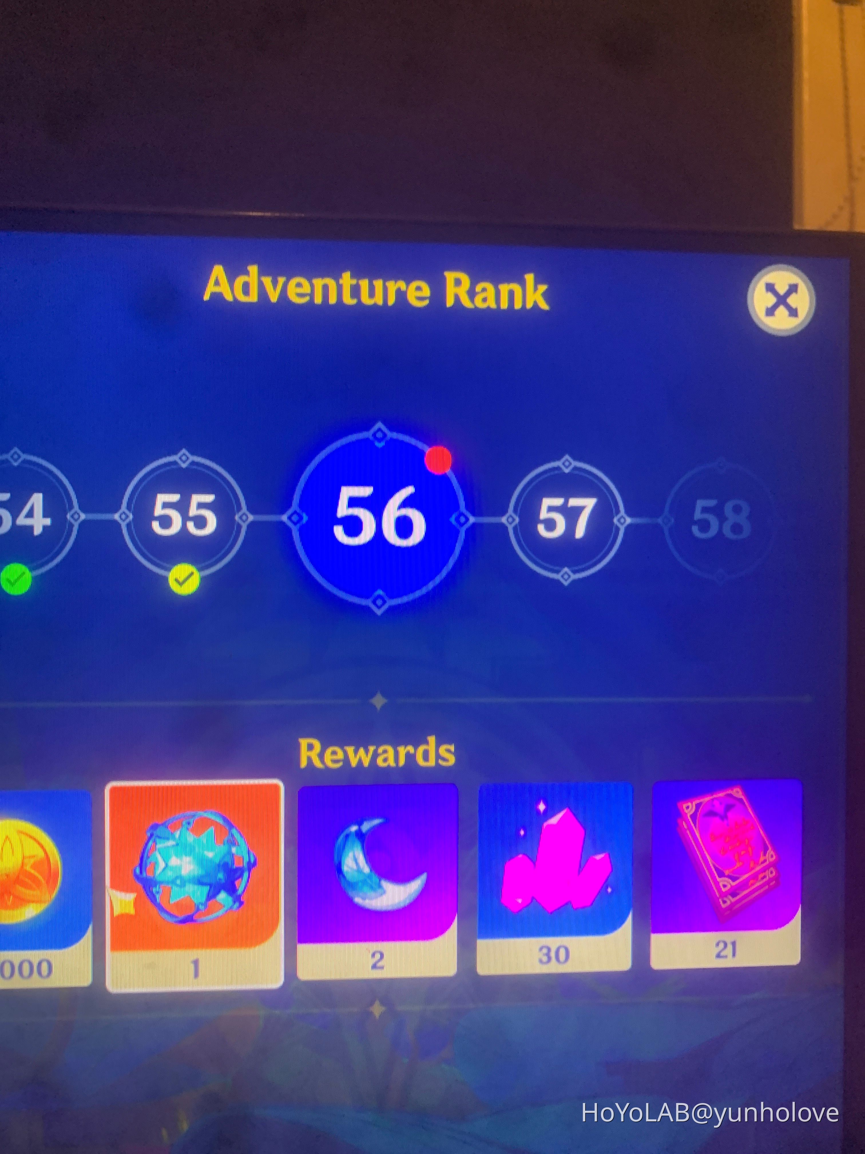 I reached ar 56 today yayy Genshin Impact | HoYoLAB