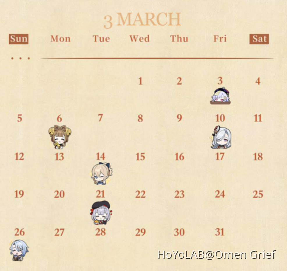 10 March Genshin Impact | HoYoLAB