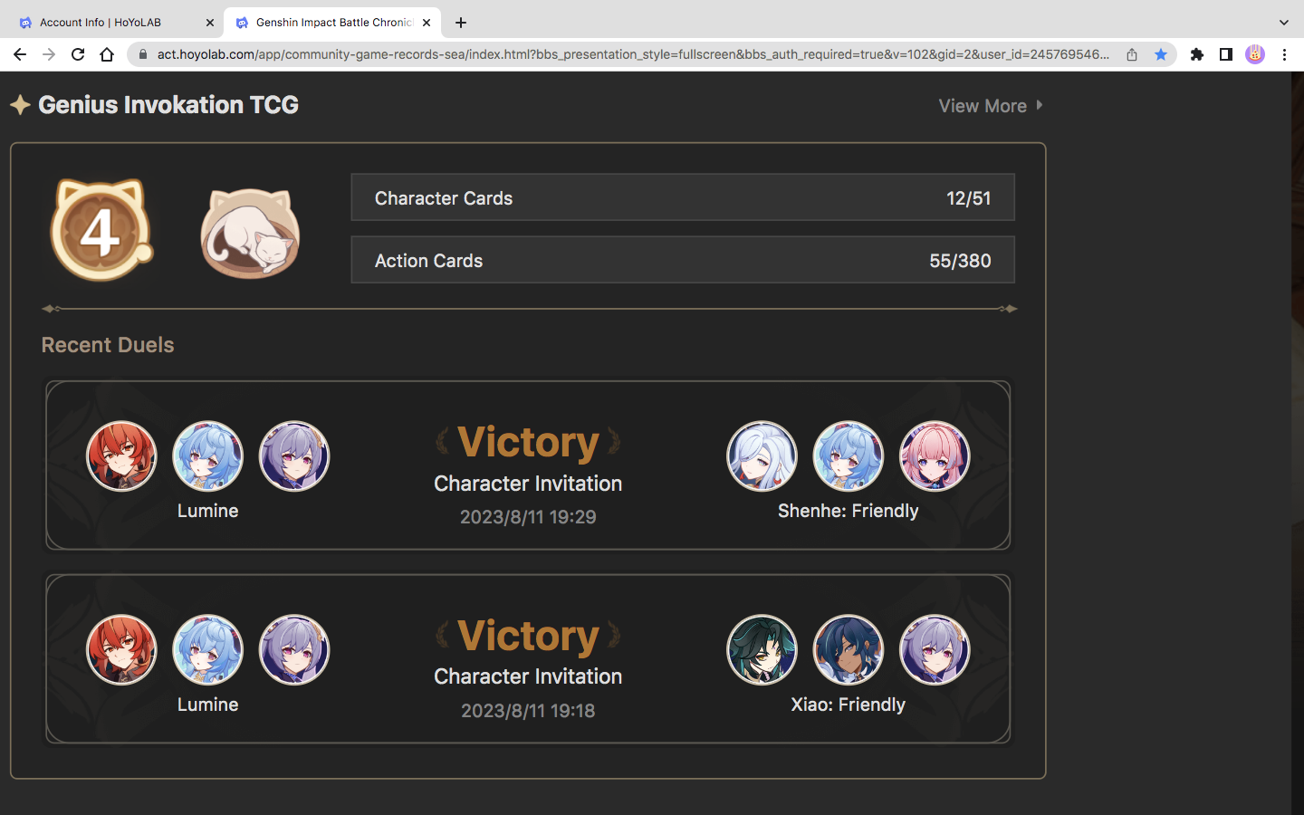 TCG Progress Genshin Impact | HoYoLAB